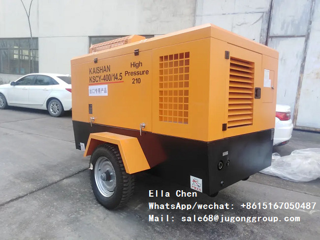 Cummins Diesel Engine Two Wheels Air Compressor KSCY-400/14.5 400CFM 14 ...